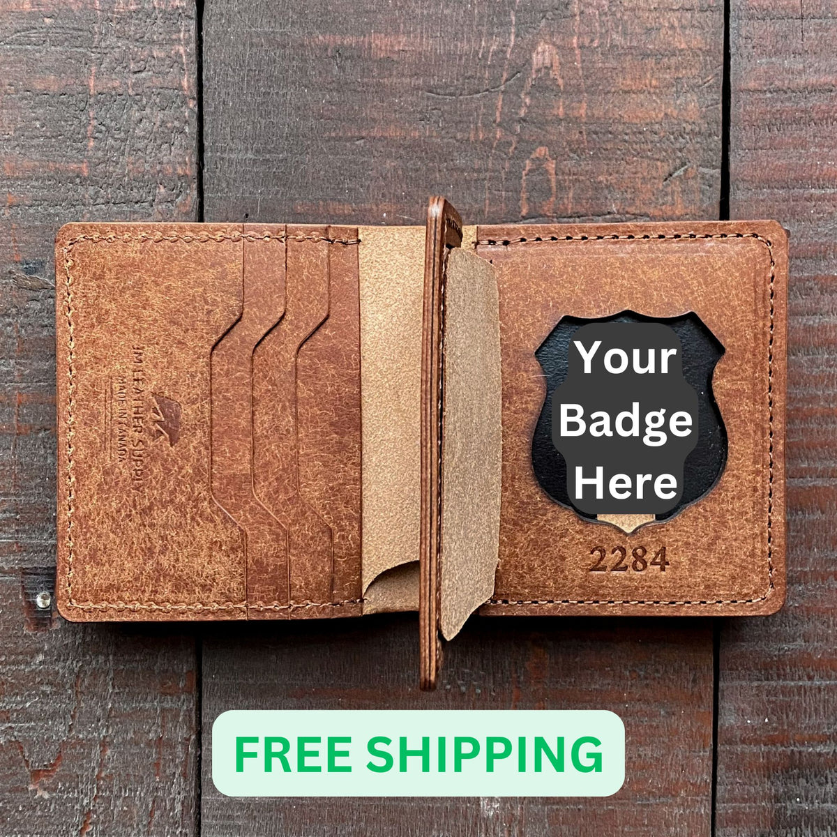 Custom Police Badge Wallet - Centre Fold (6 Pocket) OPP RCMP CBSA NYPD ...